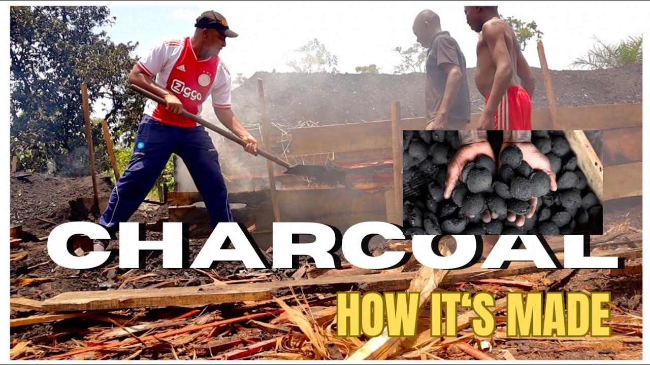 How charcoal are made in Africa - YouTube