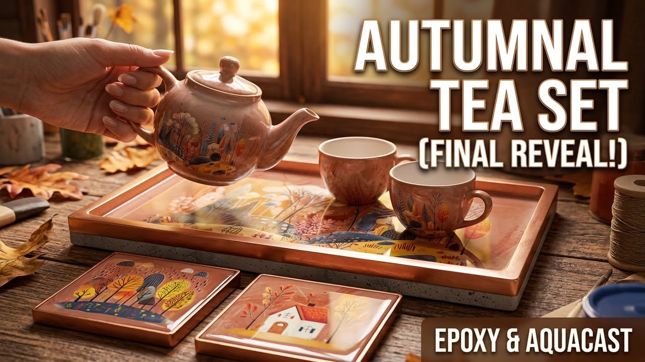 Creating A Gorgeous Autumnal Tea Set (Aquacast and Epoxy) - YouTube
