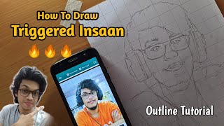 How To Draw Triggered Insaan Step By Step Outline Tutor... | Doovi