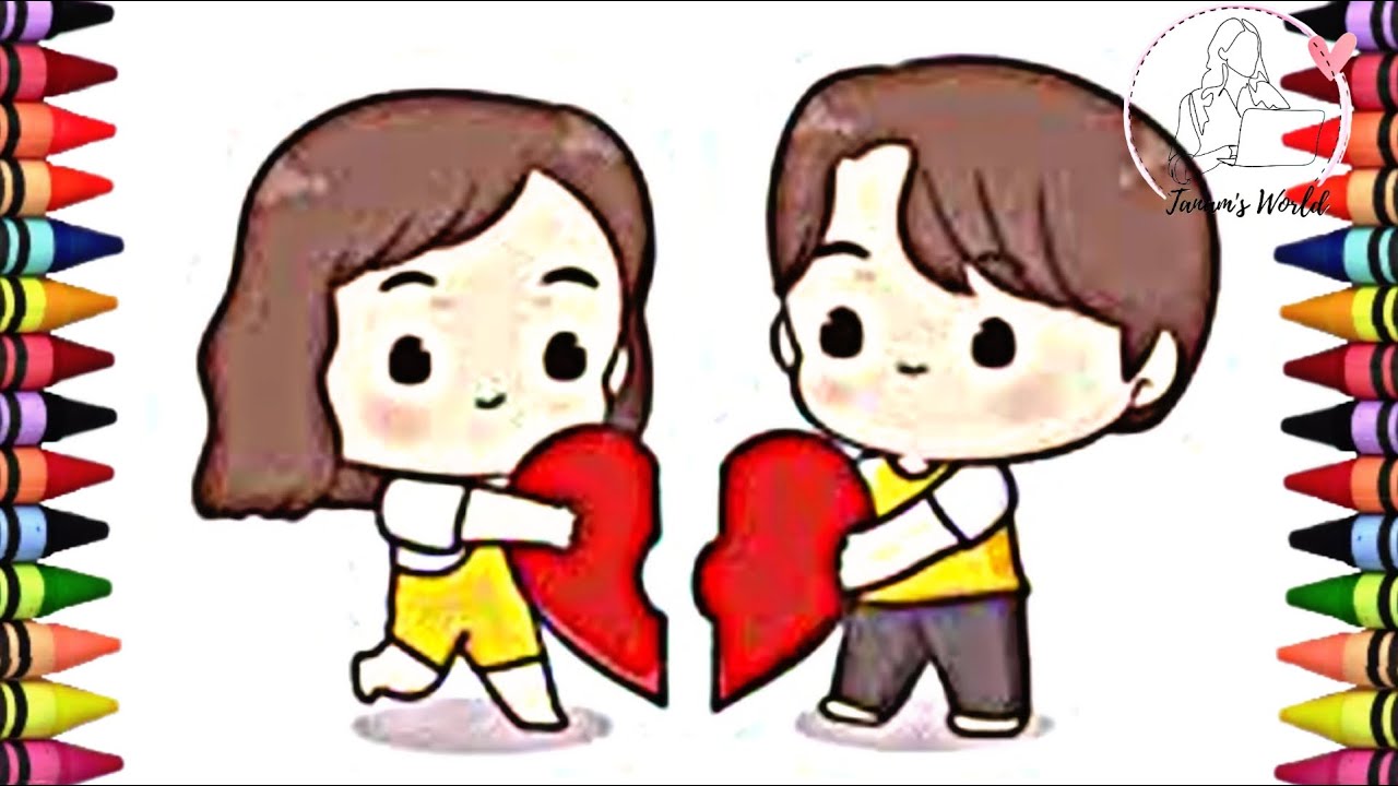 How To Draw A Cute Girl & Boy/Easy Cute Boy & Girl Drawing For Kids ...