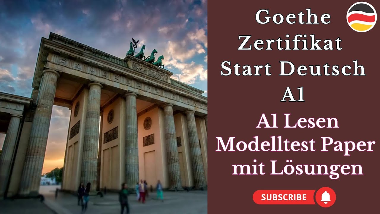 Lesen Modelltest Paper for A1 German Exam 2024 | Goethe Zertifikakt ...