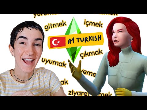 Turkish Teacher Plays The Sims Using Beginner Turkish ONLY - Easy Turkish Listening Practice