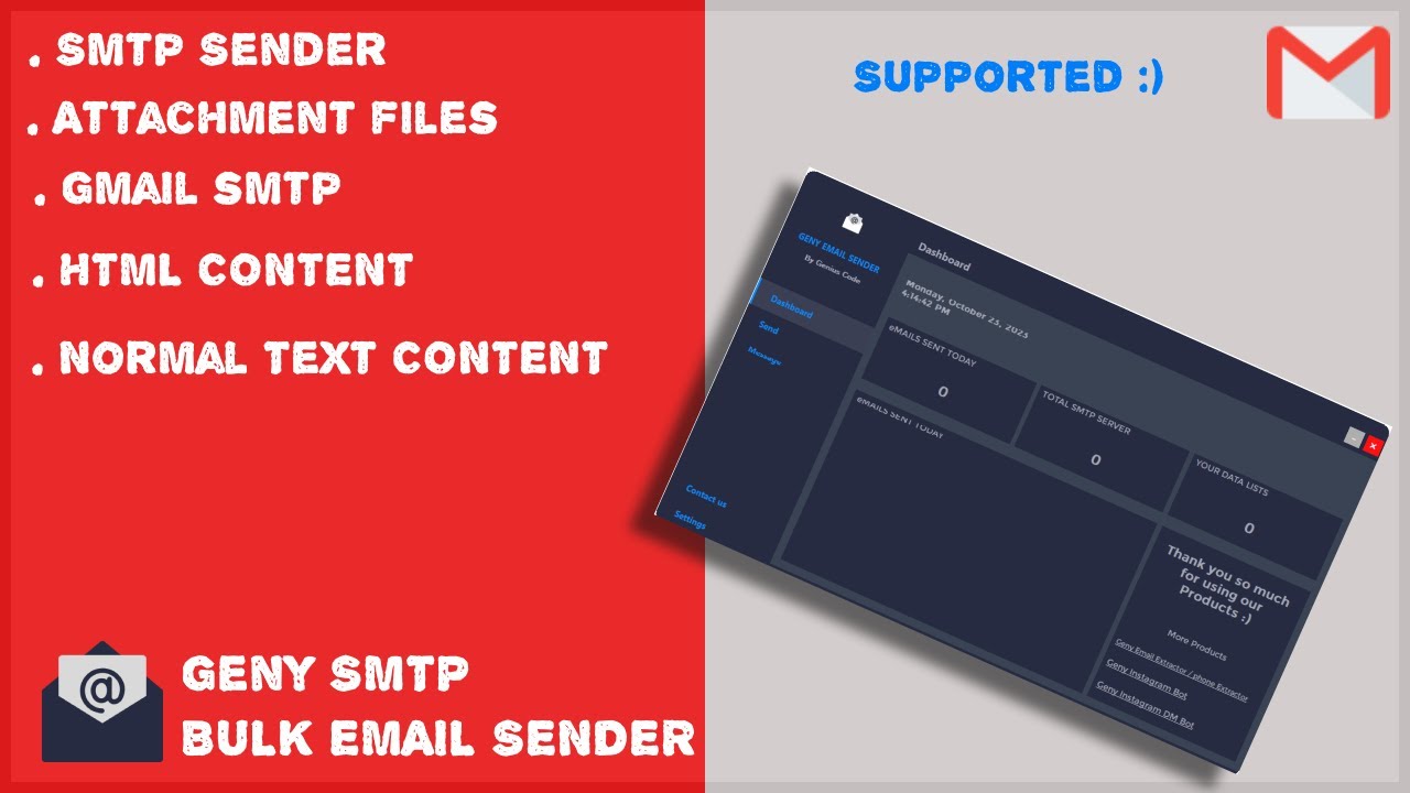 GENY SMTP BULK EMAIL SENDER - GENIUS CODE - YouTube