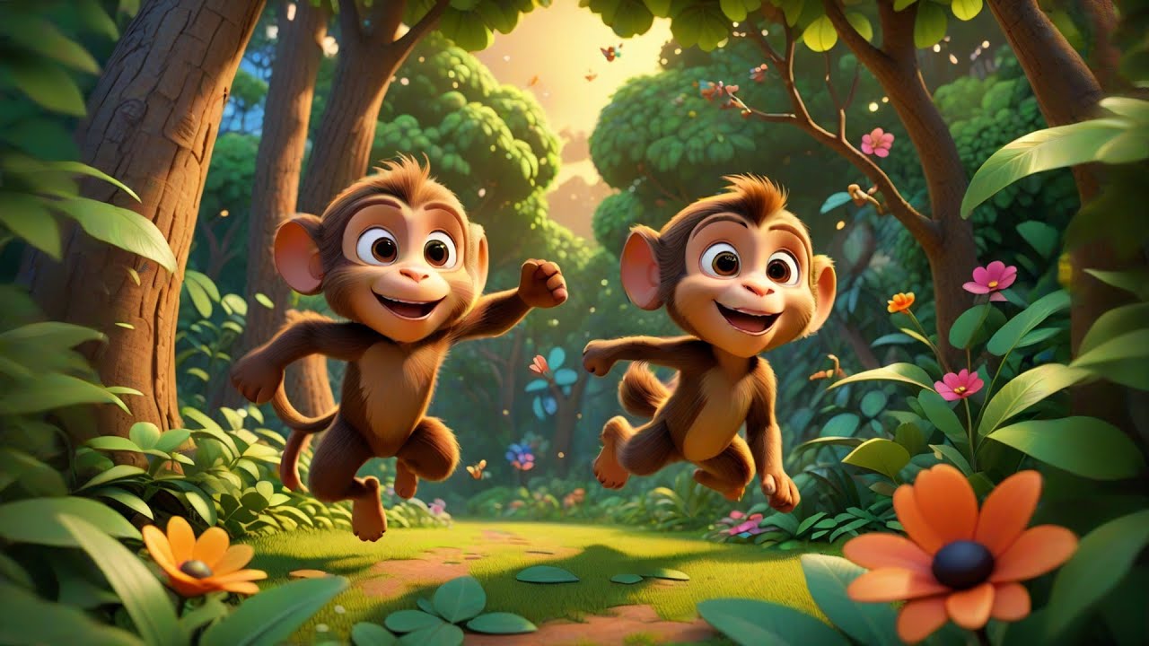 Five Little Monkeys Swinging on Trees | Fun Counting Song for Kids ...