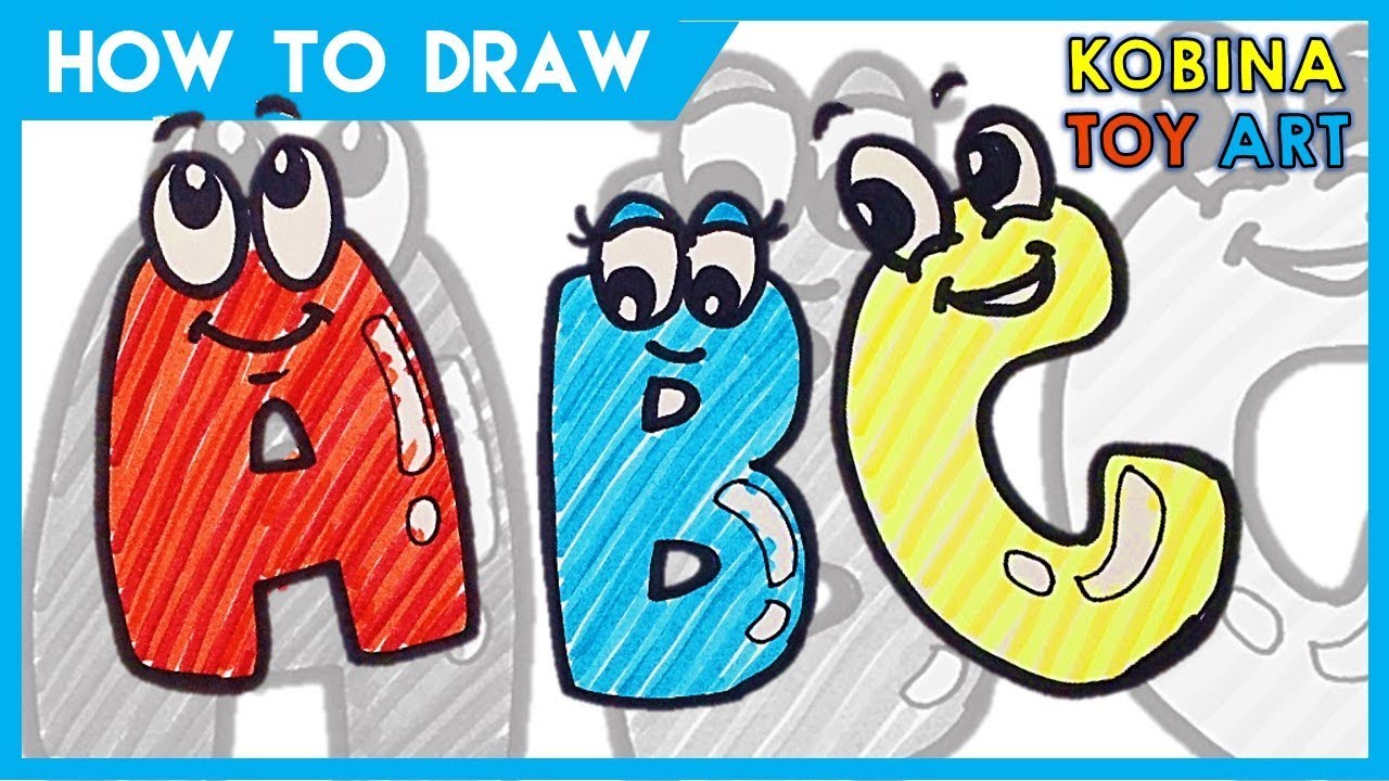 Cute ABC Alphabet Drawing and Coloring with ABC Song | Kobina Toy Art ...