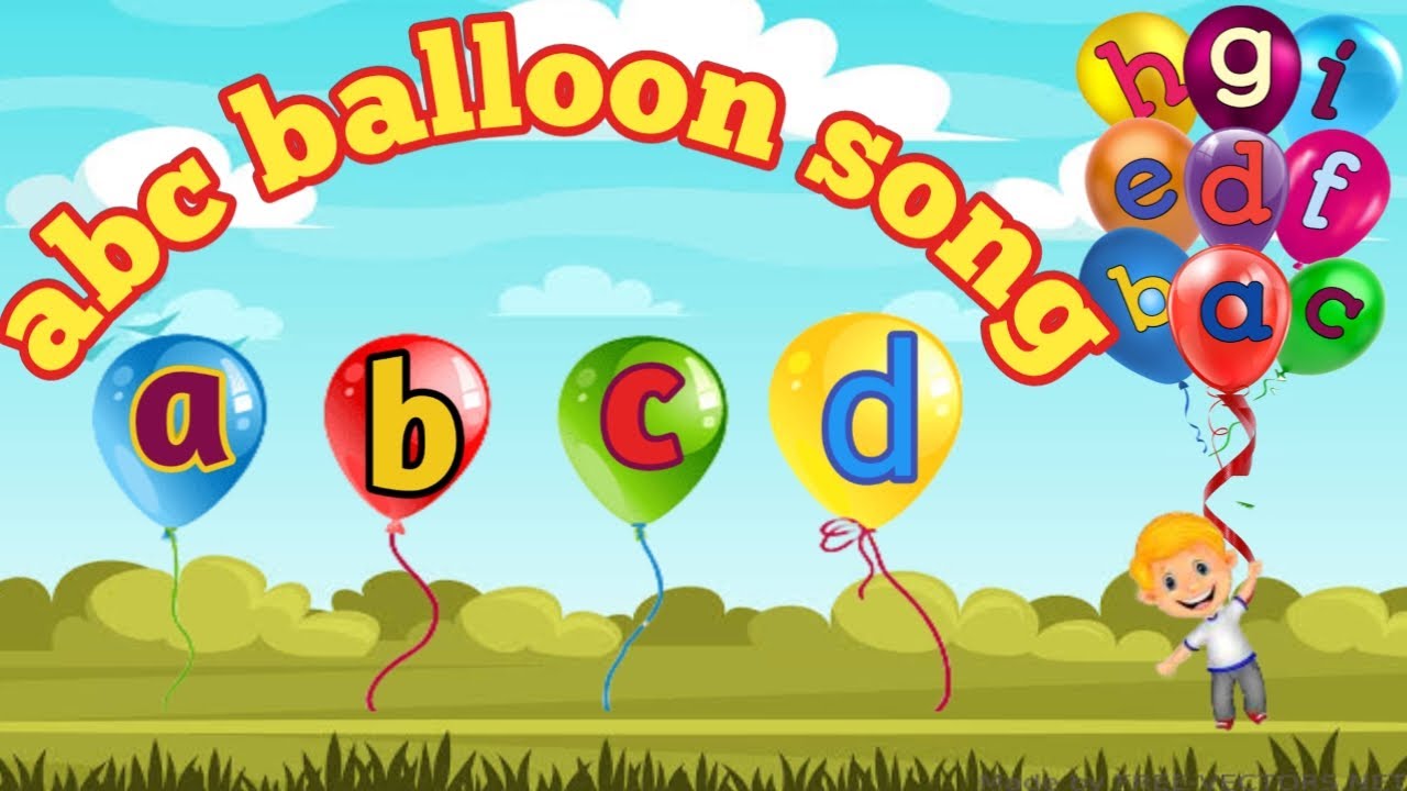 The alphabet song with balloons|The abc's in lower case letters.Baby ...