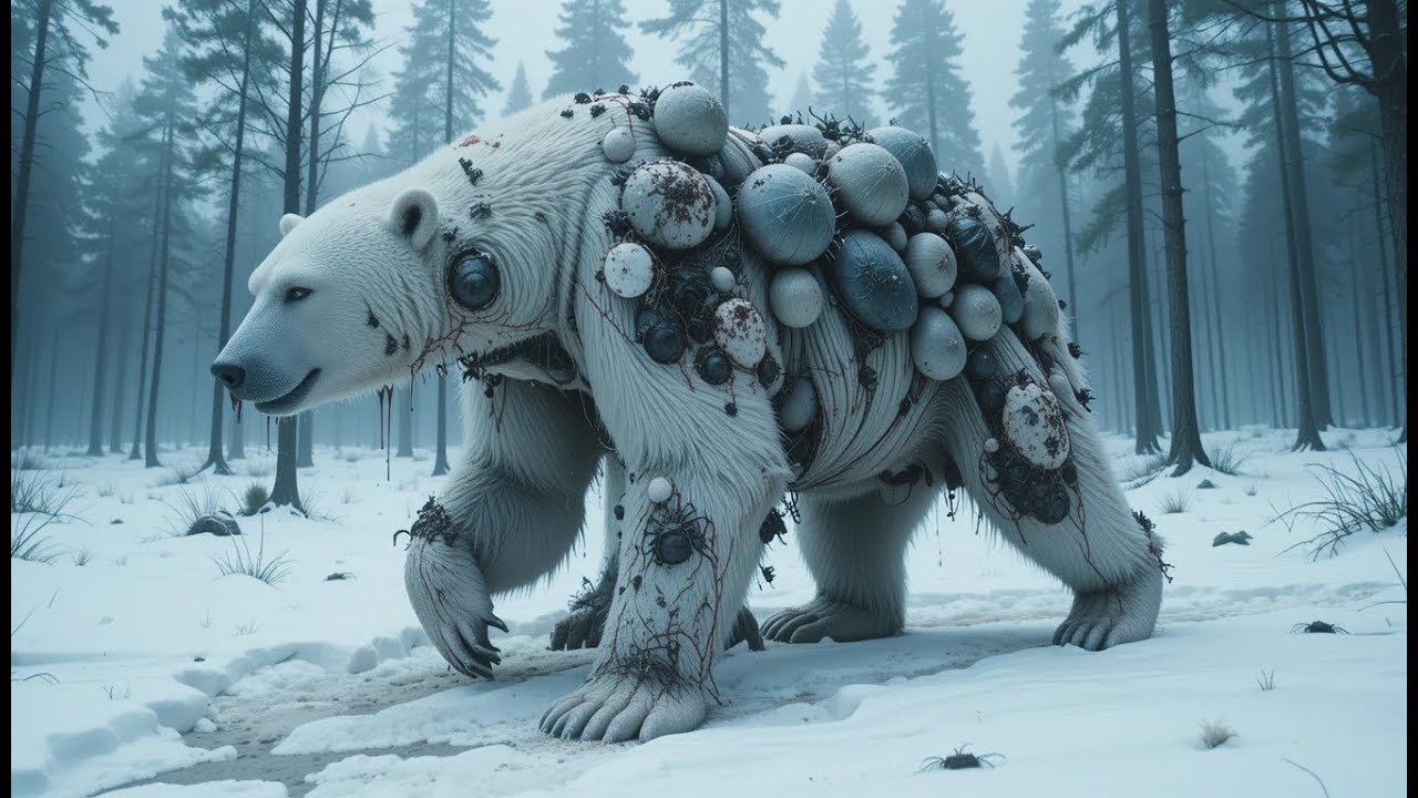 Rescue workers saved an injured polar bear that was infested with ...