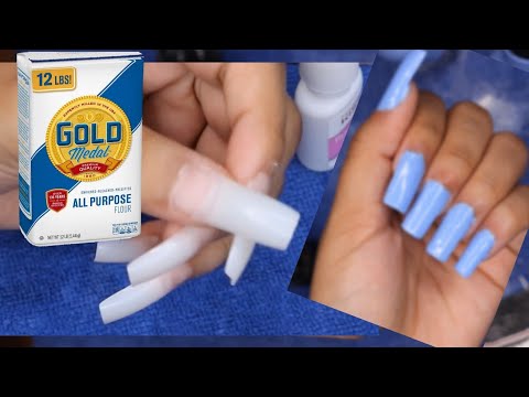 Testing DIY NAIL HACKS: All Purpose Flour Nails Cheap Long nails at ...
