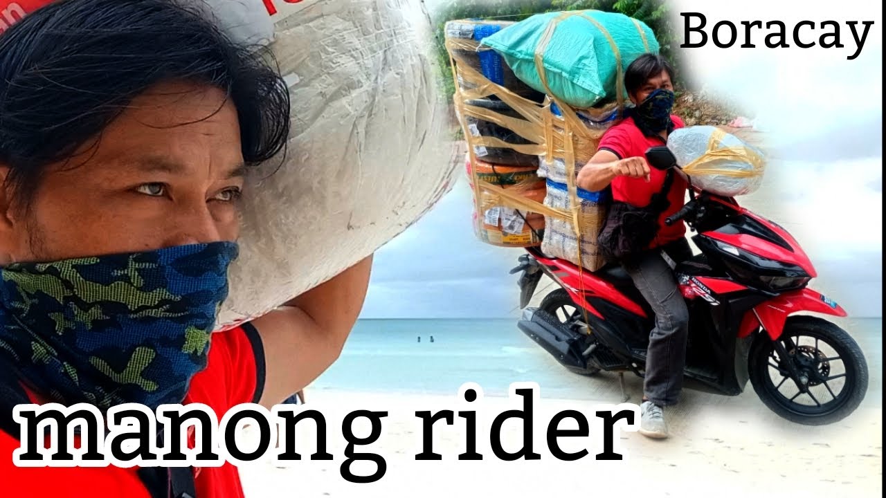 Manong rider, Ninja van delivery rider in Boracay Philippines - YouTube