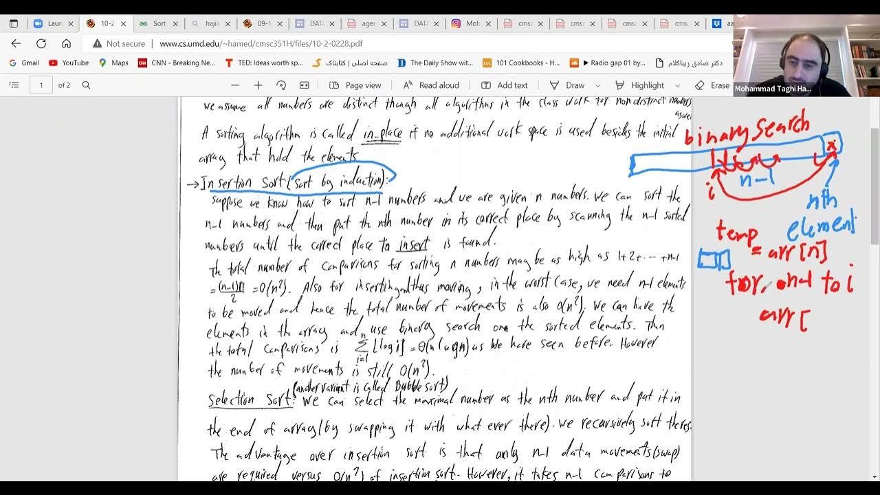 Lesson 11: Introduction to Algorithms by Mohammad Hajiaghayi: Sorting Algorithms, Analysis, Use ...