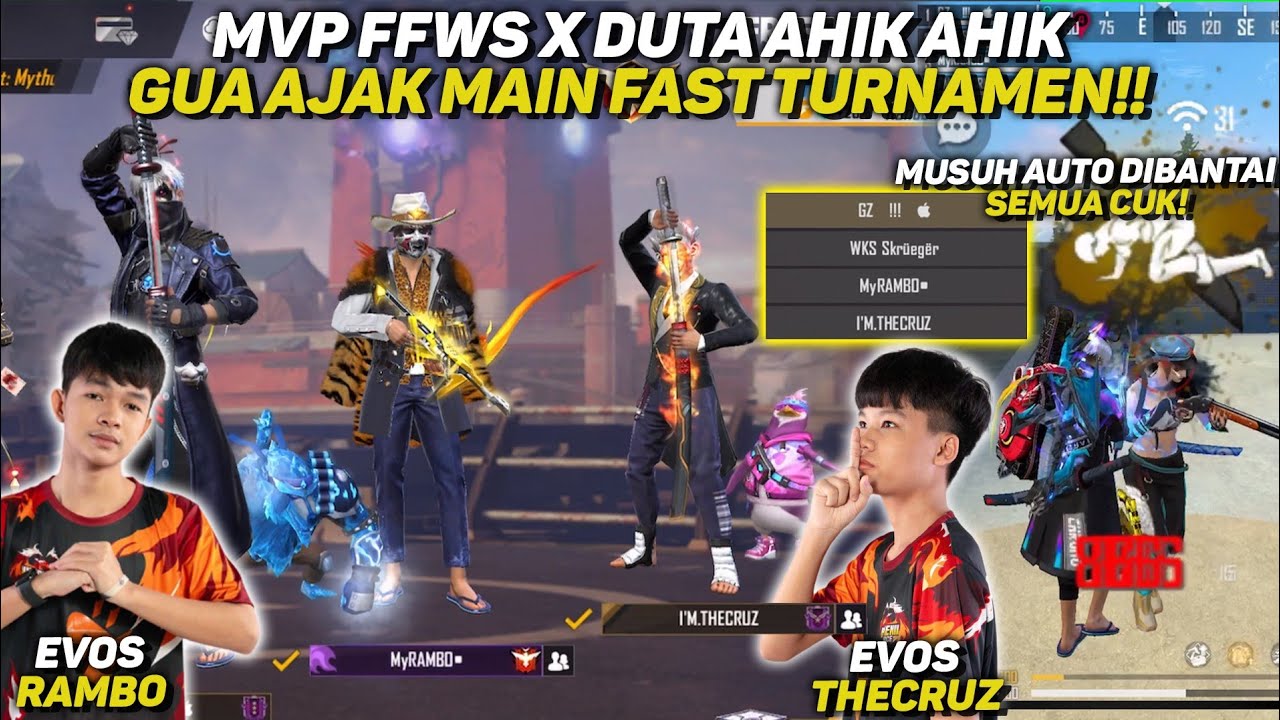 KETIKA JUARA FFWS EVOS RAMBO SAMA THECRUZ GUA AJAK MAIN FASTUR!! MUSUH ...