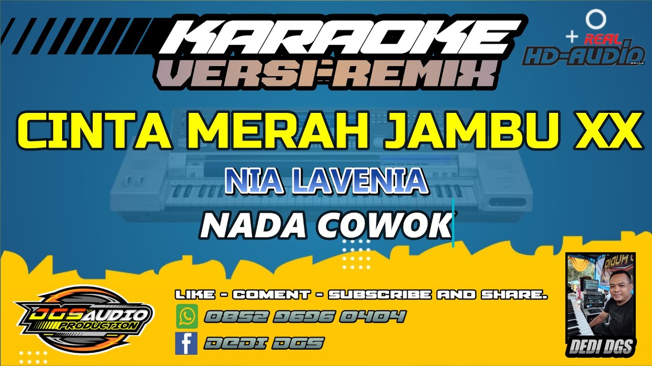 KARAOKE. CINTA MERAH JAMBU XX - VERSI REMIX XX - NIA LAVENIA / NADA COWOK. - YouTube