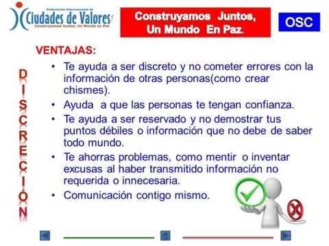 VALOR DE LA DISCRECION: CONSTRUYENDO JUNTOS, CIUDADES DE VALORES - YouTube