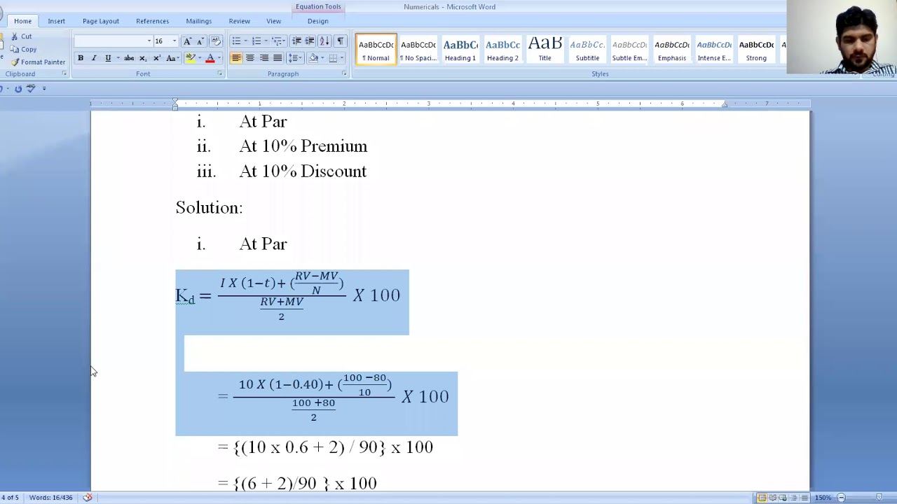 Cost of Capital, Problem No. 3 / Cost of Redeemable Debenture / Redeem ...
