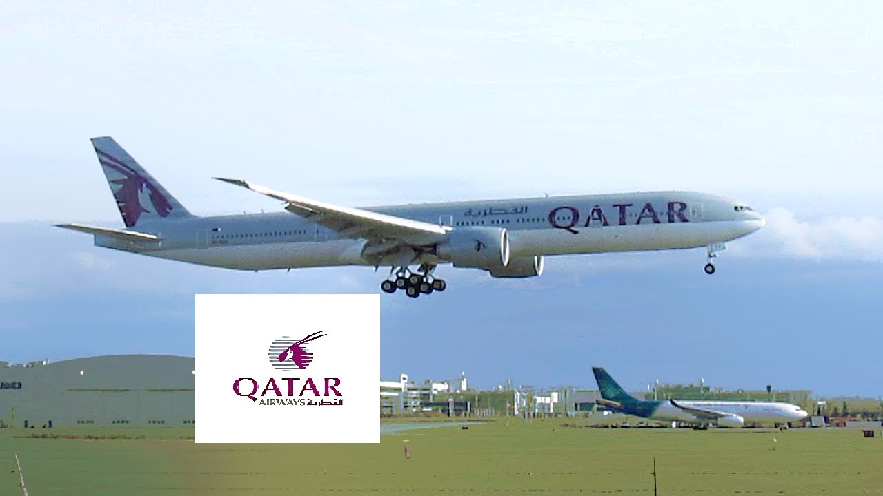 Qatar's Newest 777-3DZER (B77W) landing at YUL on 24R - YouTube