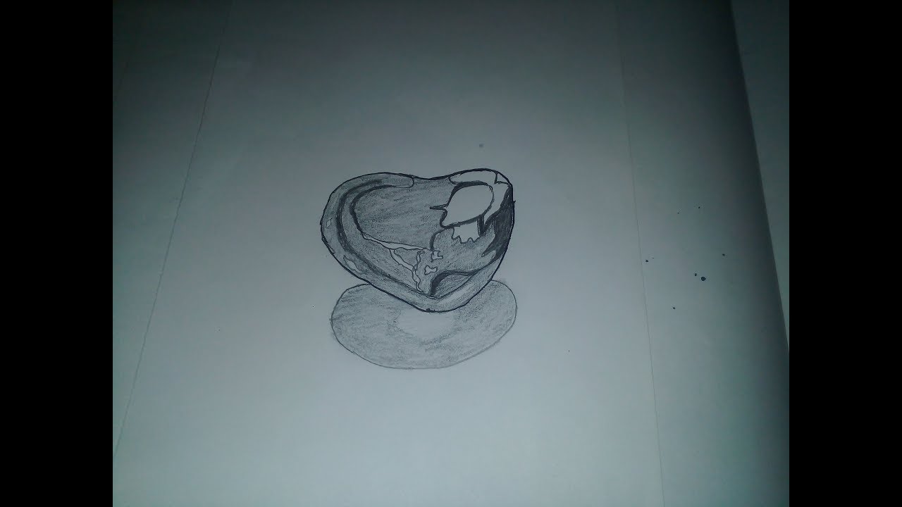3D drawing : how to draw 3d heart with pencil - YouTube