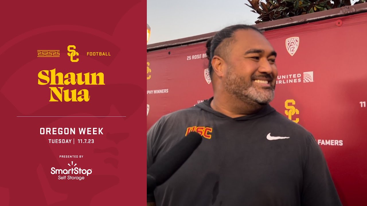 USC Interim DC Shaun Nua I Oregon Tuesday - YouTube