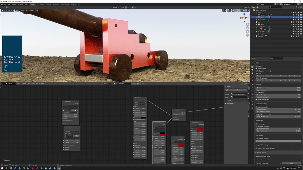 Blender:Octane. Node Wrangler (0.6). Mix shader/texture. - YouTube