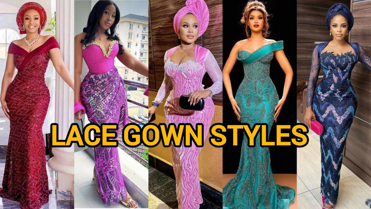 Elegant Lace Gown Styles for Classy Women | Owambe Lace Designs | Lace ...