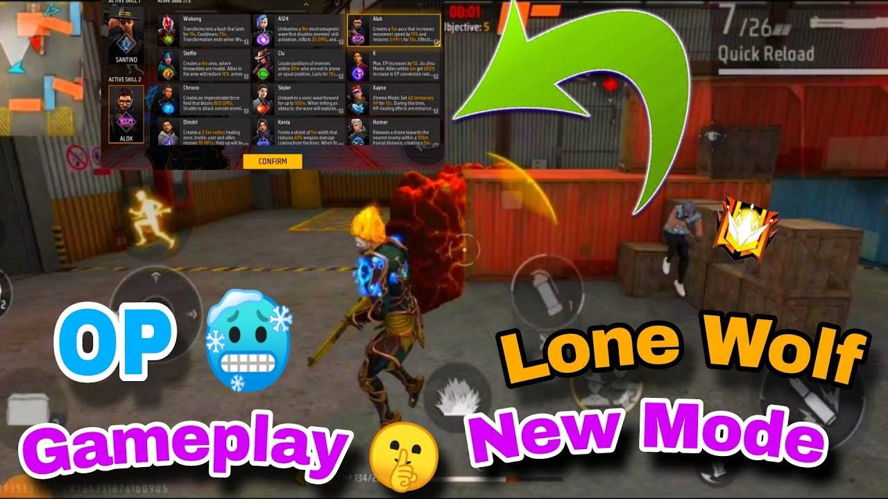 Lone Wolf Due Active Skills Gameplay 🤫 l Free Fire New Mode Gameplay l ...