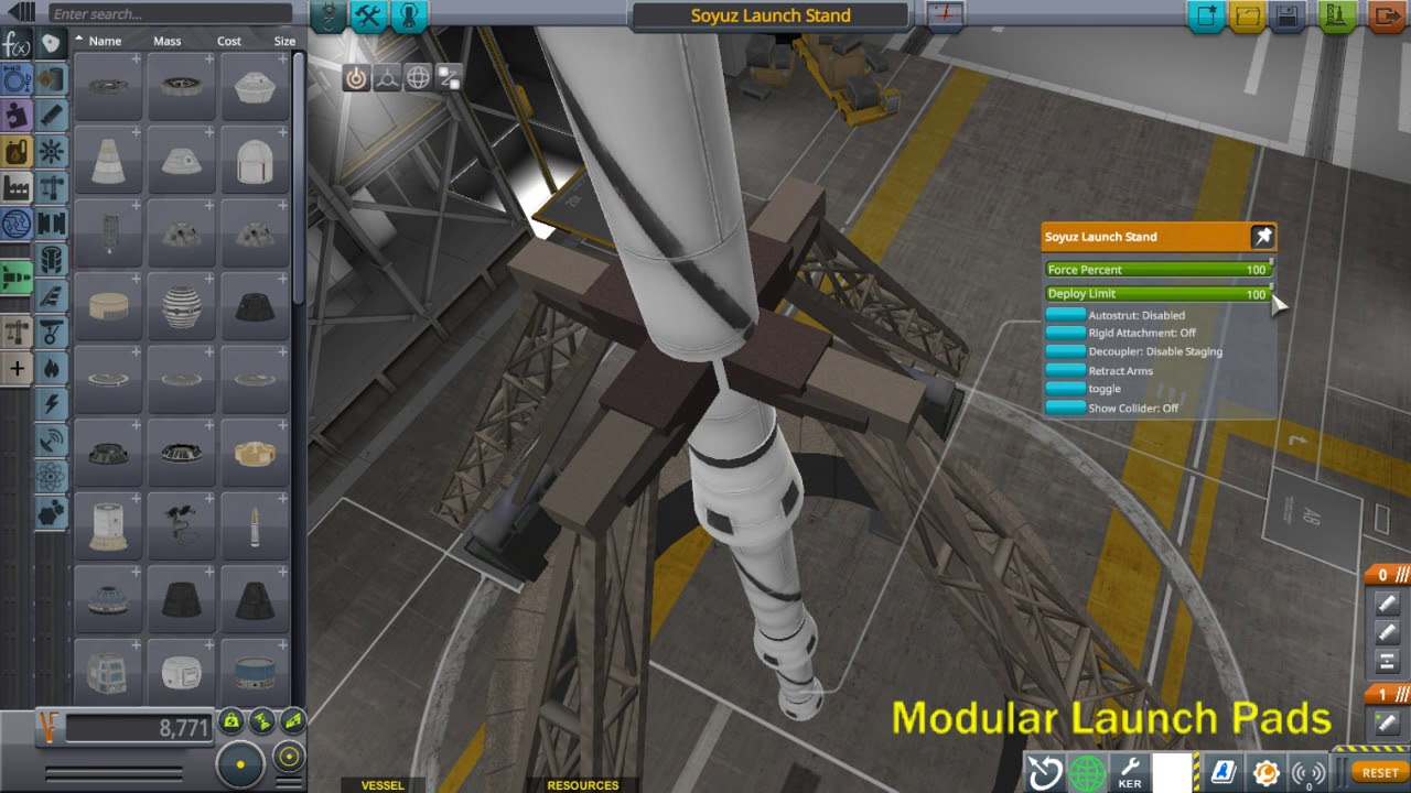 KSP Modular Launch Pads Adjustable Arm Demo - YouTube