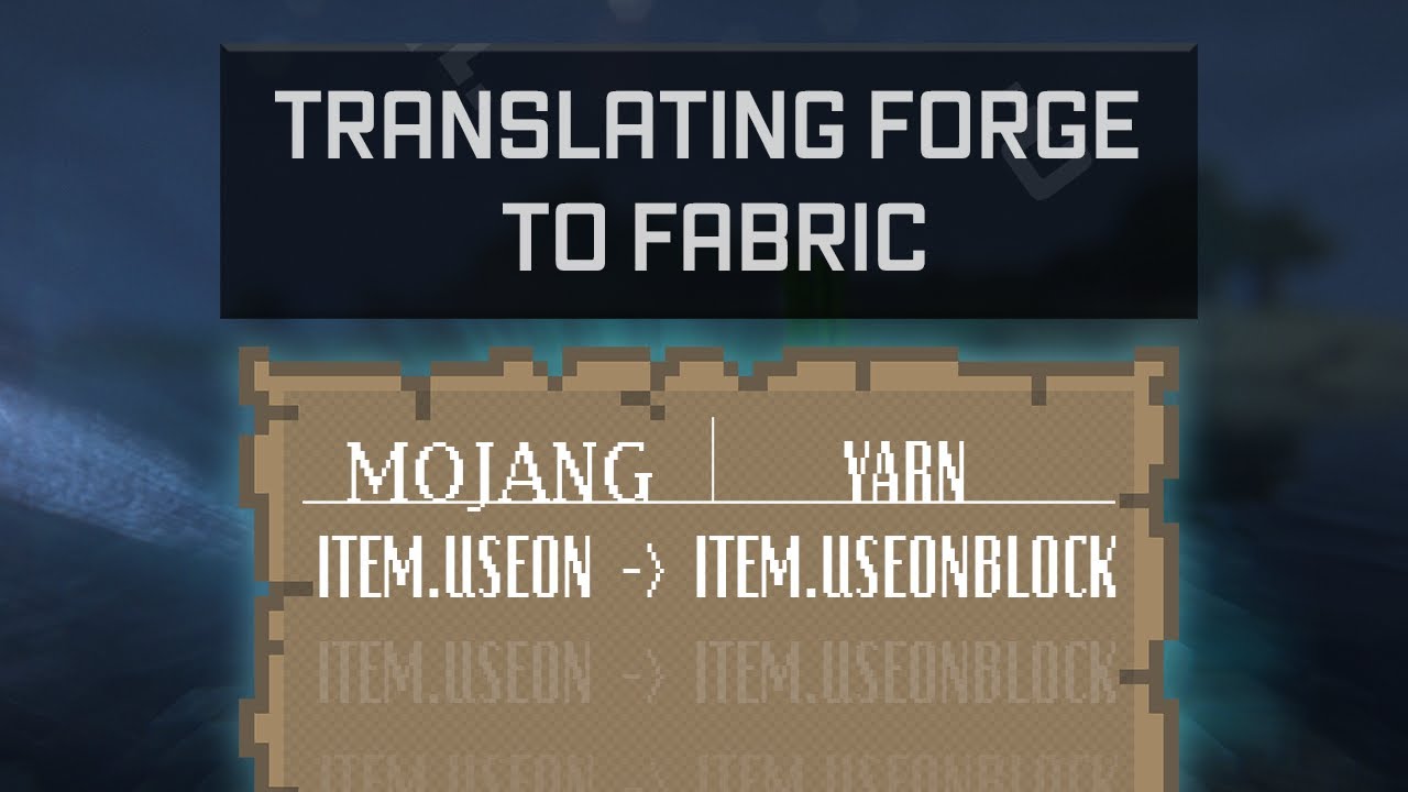 TRANSLATING FORGE TO FABRIC | Minecraft Modding Tip - YouTube