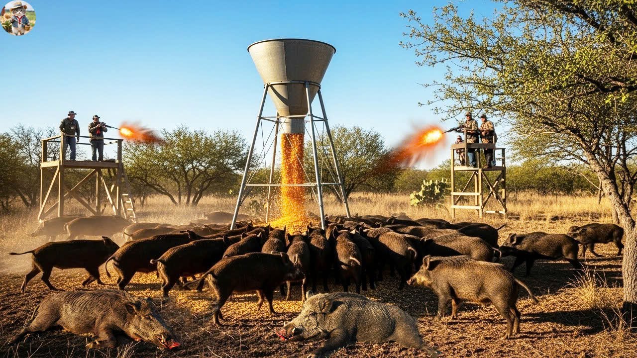 Traditional Wild Hog Hunting in Texas - Luring Wild Hogs by Food Traps ...