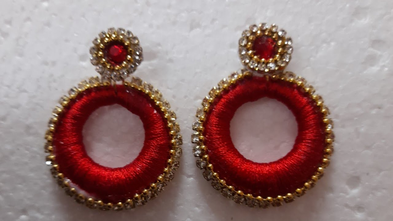 New round earrings with full design - YouTube