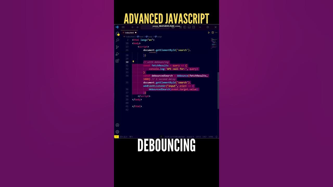 😍😍 Real-world implementation of Debouncing in Advanced JavaScript #javascript #programming # ...