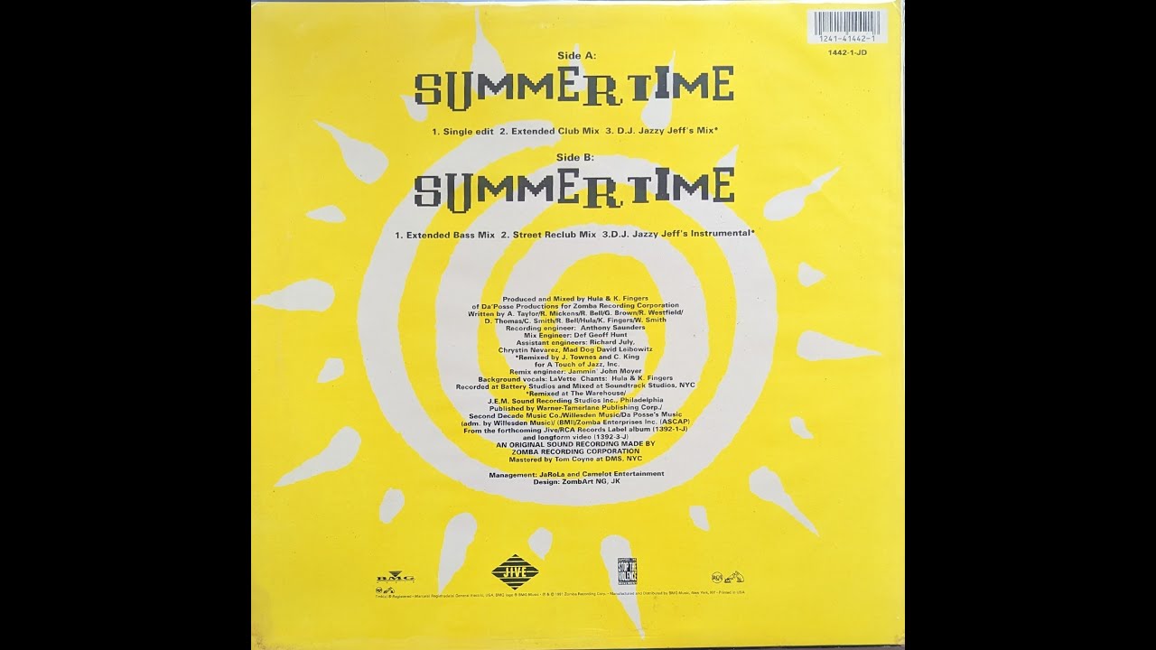 DJ Jazzy Jeff & The Fresh Prince - Summertime Extended Bass Mix - Side ...