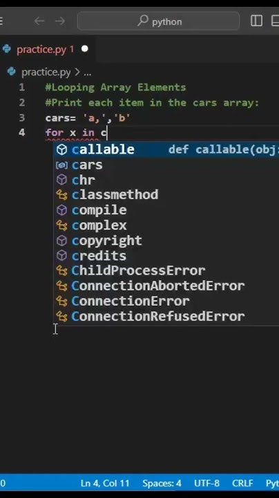 Looping Arrays Elements Python Pythonprogramming Coding Codes Coder Youtube