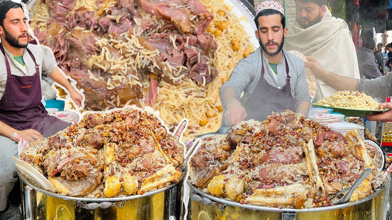 ZAIQA CHAWAL | Peshawari Golden Pulao MOUNTAIN | Degh Chawal | Street ...