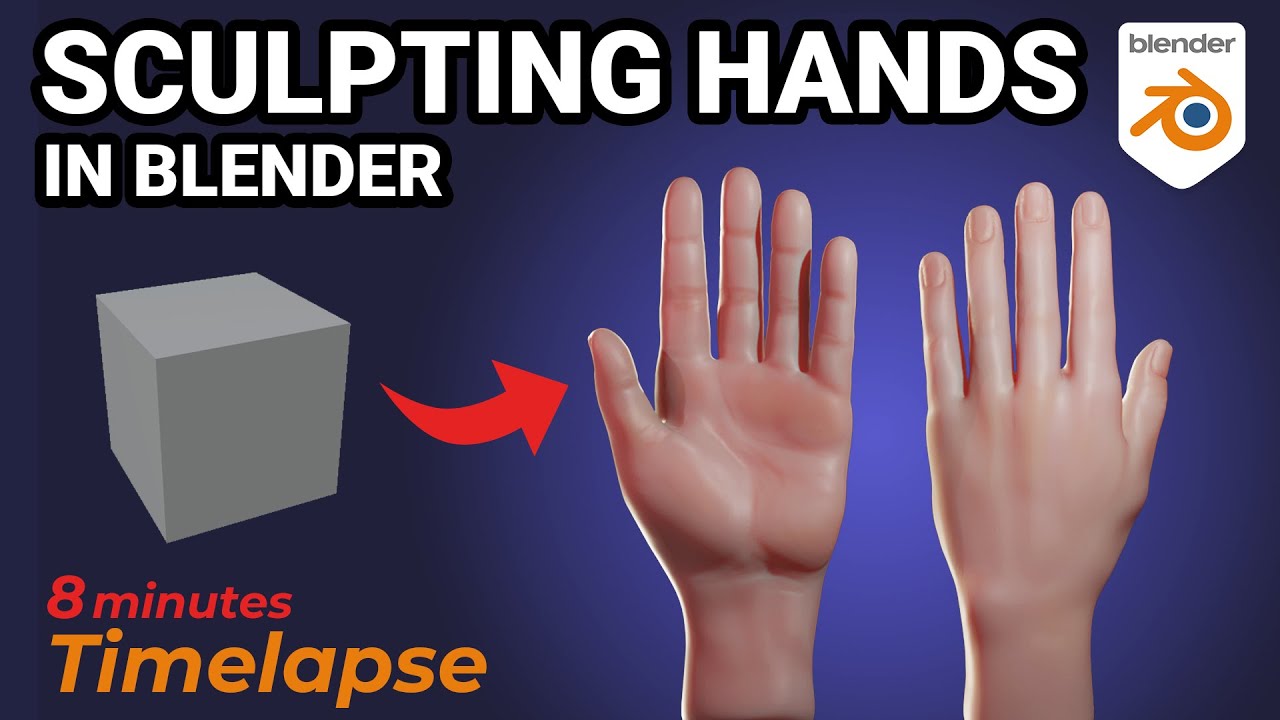 3D Sculpting hands in BLENDER (8 min TIMELAPSE) 🖌️🤚🖐️ - YouTube