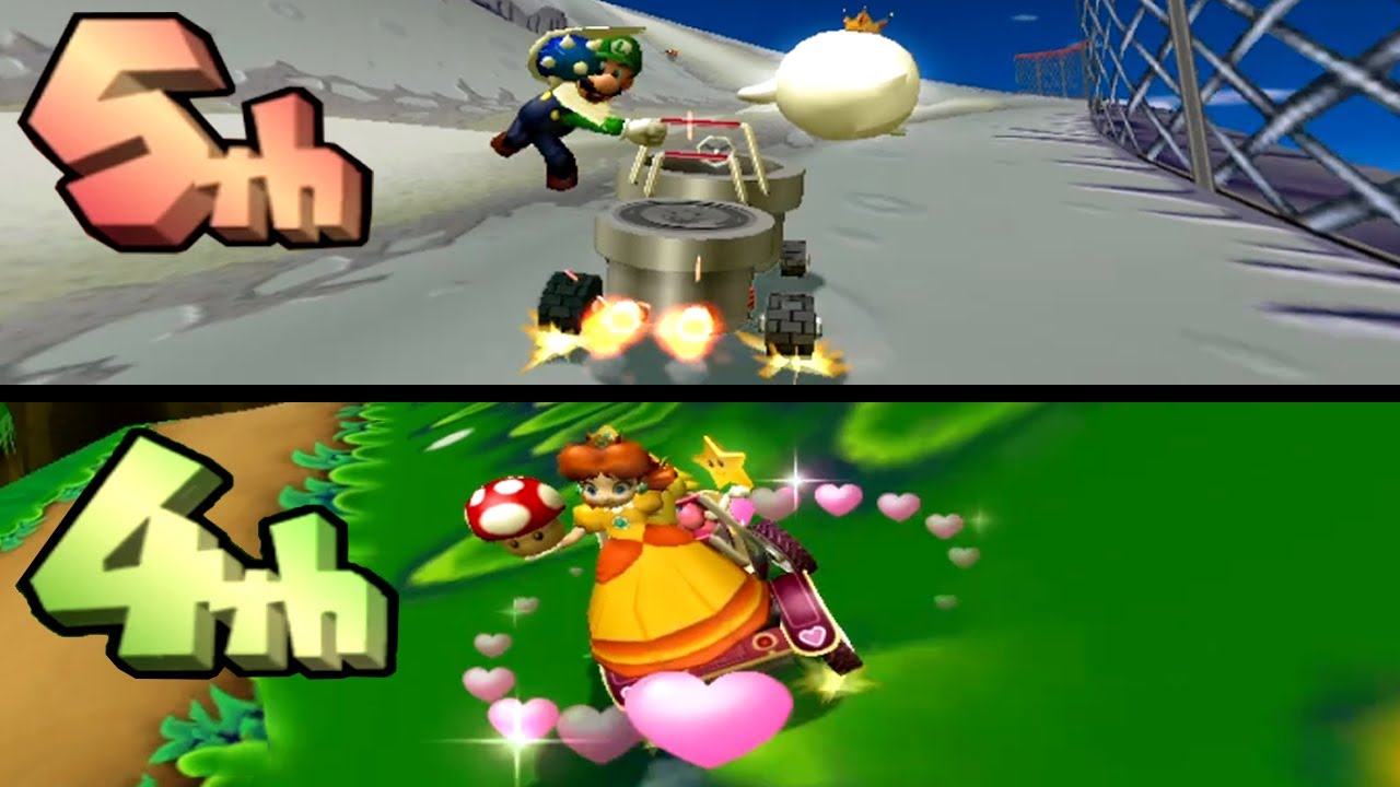 Mario Kart Double Dash Reverse - Team Luigi Vs. Team Daisy (2 Players ...