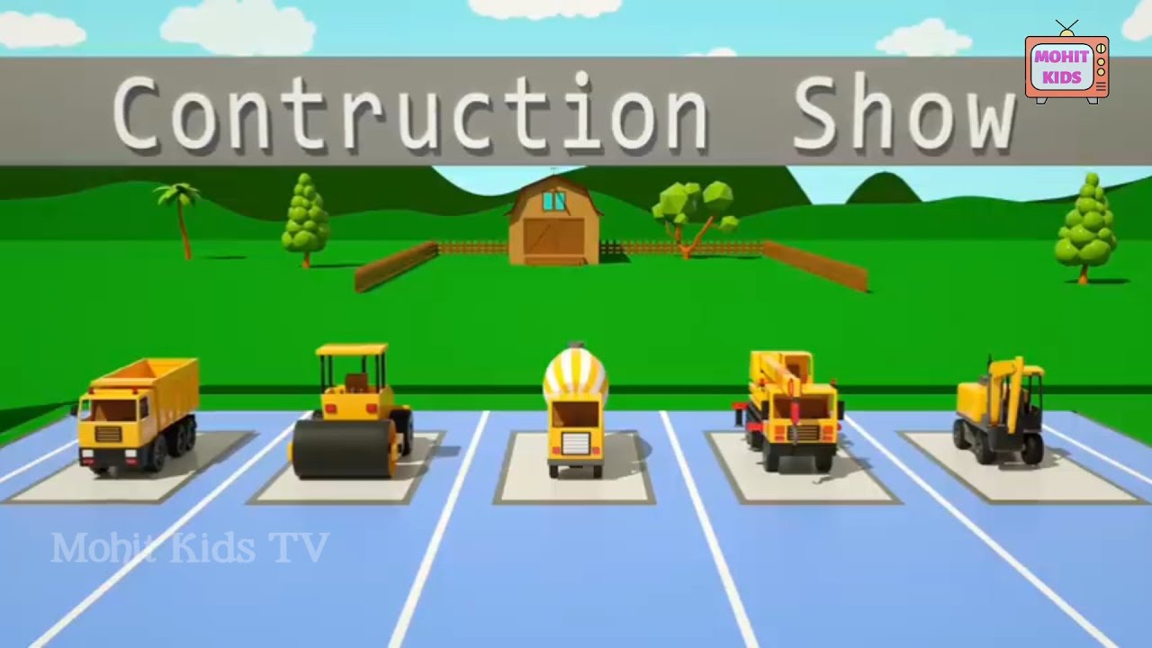 Trucks for Kids Construction Show - Excavator, Dump, Mixer, Roller ...