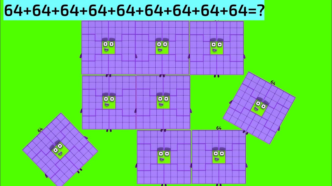 Nine Same Square Number blocks Addition | Numberblocks Addition | Learn ...