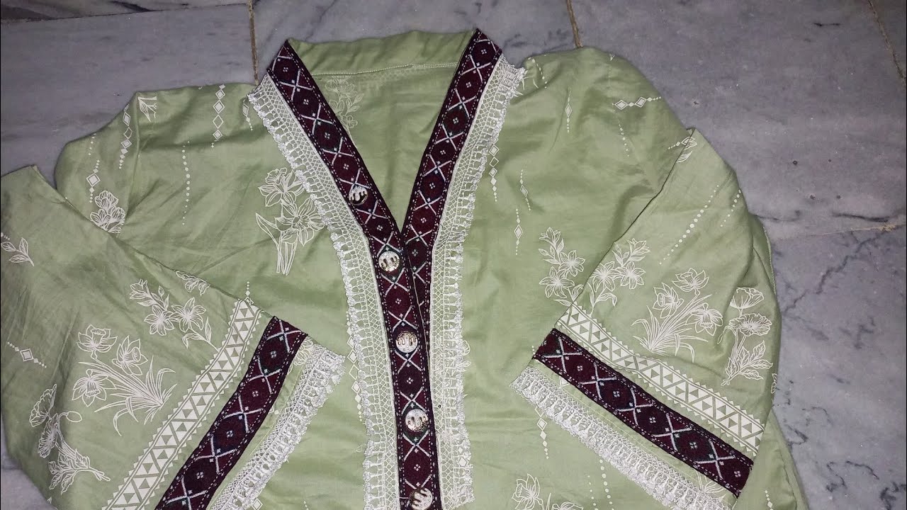 How To Make Chinese Neck Design With Lace | Easy Tutorial By Safia Hand ...
