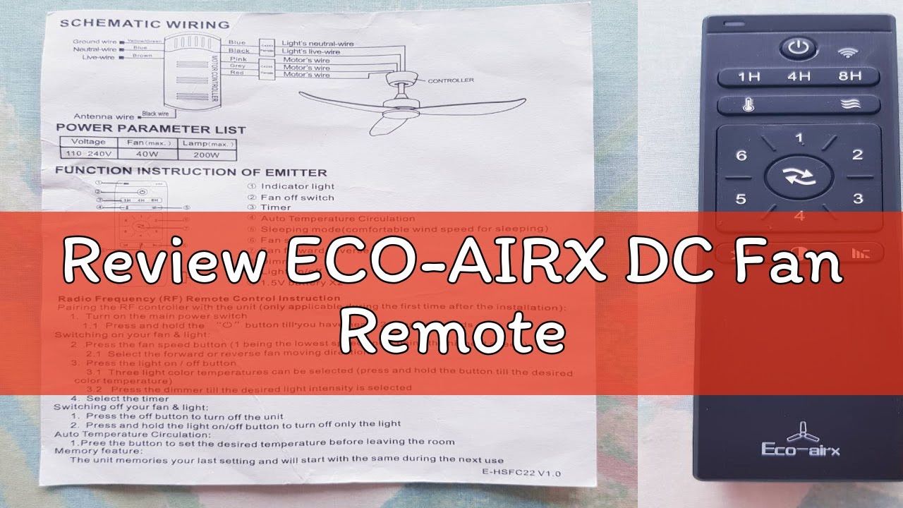 Review ECO-AIRX DC Fan Remote - YouTube
