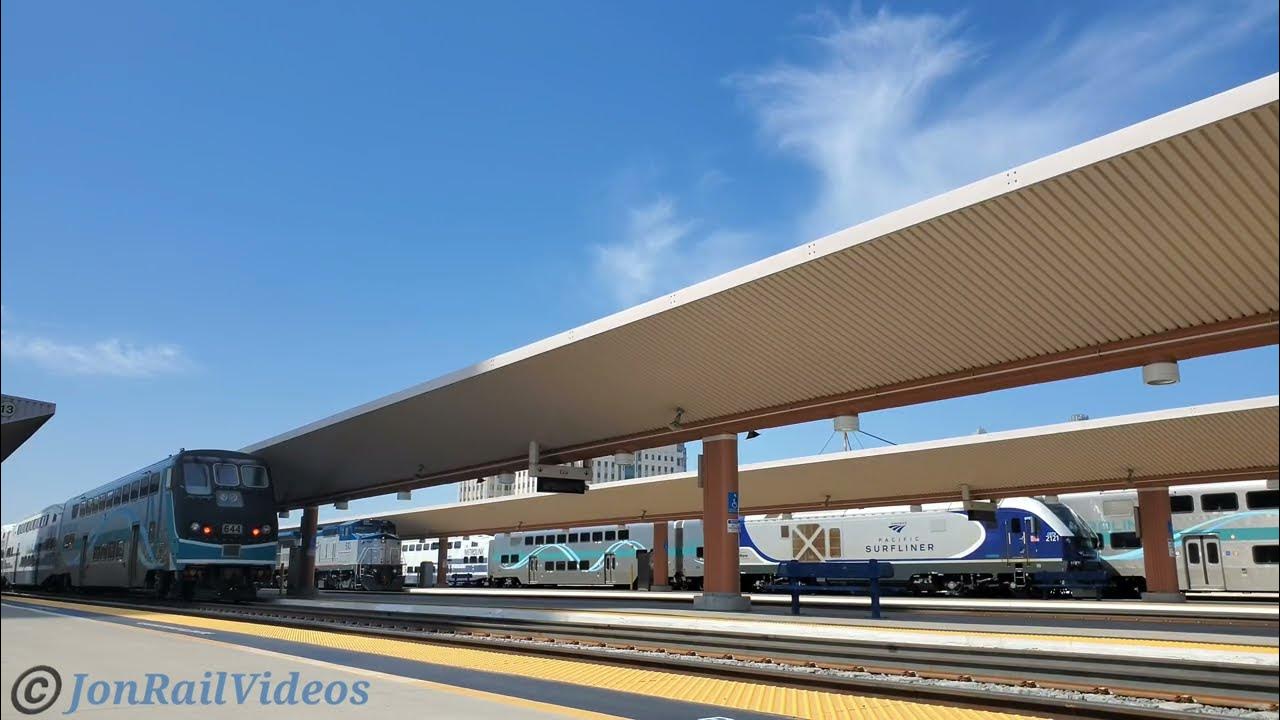 4/18/22 Pre: Amtrak Coast Starlight 14 departs LAUPT with AMTK 510 P32-8BWH/Dash-8 leader - YouTube