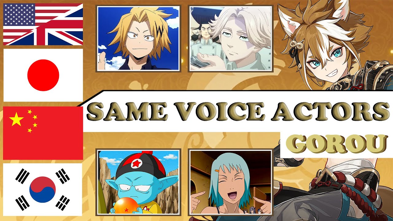 Genshin - Gorou ALL Language Voice Actors, Same Anime & Game Characters ...
