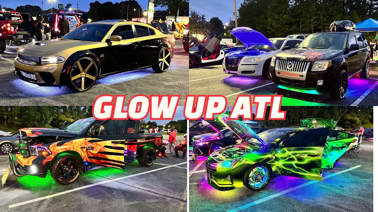 Glow Up Atlanta Car & Bike Light Show #carshow #ledlights - YouTube