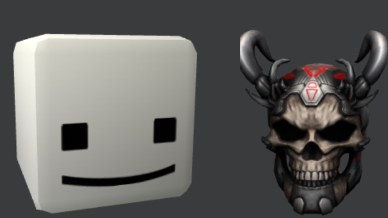 Roblox White Cube Head & Robotic Skull Mask - YouTube