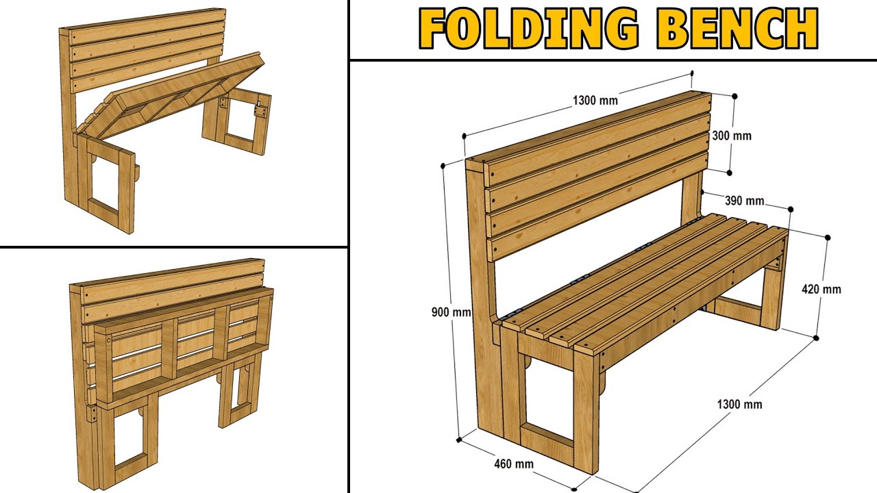 HOW TO MAKE A FOLDING BENCH STEP BY STEP | #foldingbench #bench - YouTube