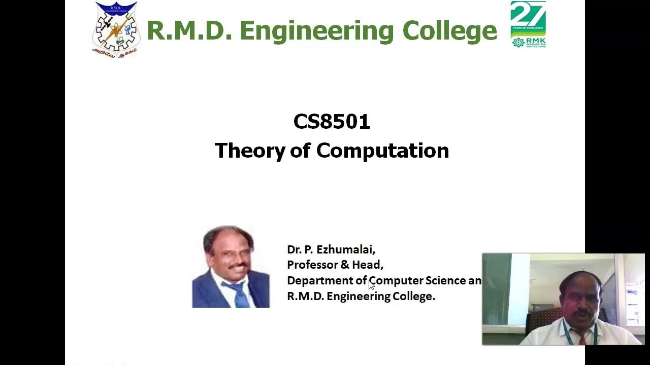 Finite Automata (FA) |TOC| Dr. P. Ezhumalai, Professor & Head, CSE, RMDEC - YouTube