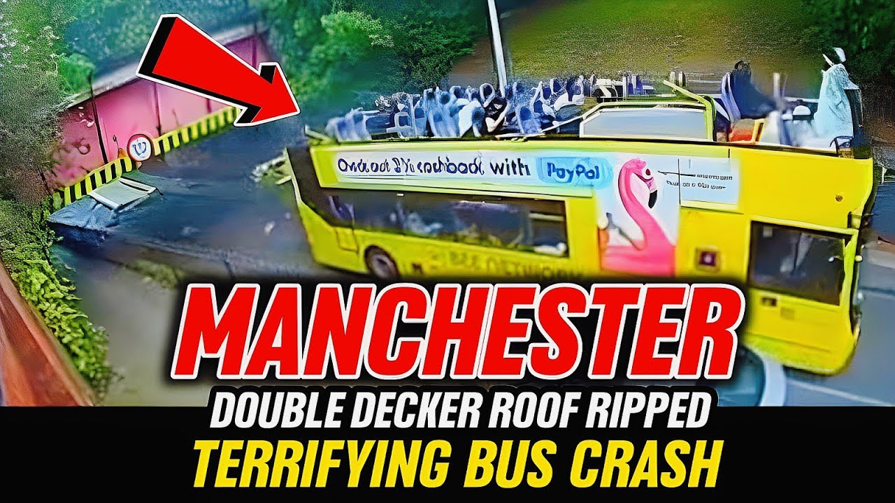 UK's Manchester when a double-decker bus collided with a low bridge ...