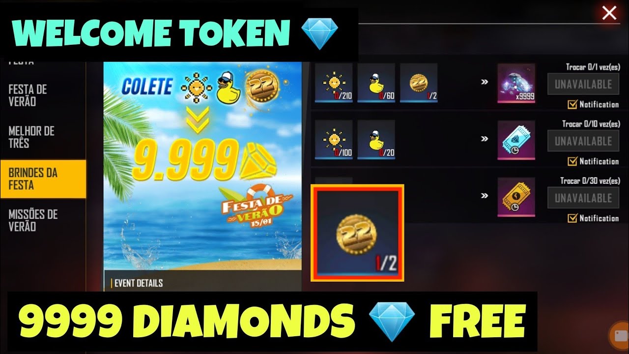 Free Fire Brazil Server New Event | Brazil Server Me 9999 Diamond Kaise ...