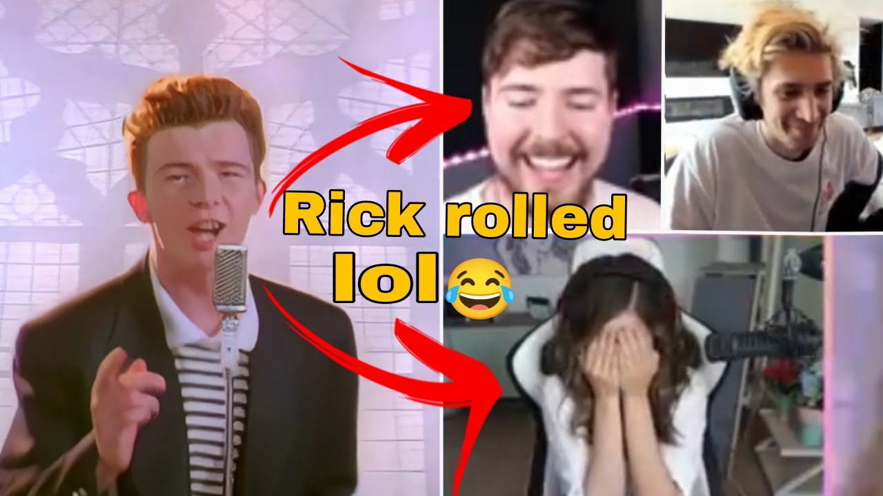 Reaction of youtubers when they got Rick roll on live - YouTube