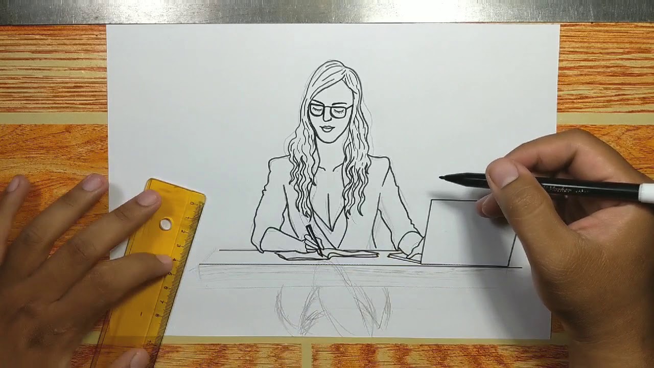 How to draw SECRETARY step by step - YouTube
