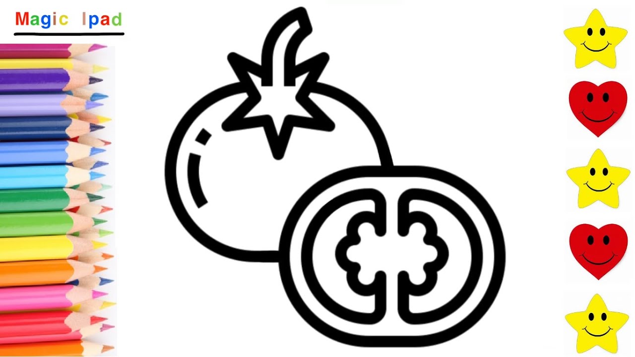 Como dibujar un TOMATE | dibujos para niños 💓⭐ How to draw a TOMATO ...