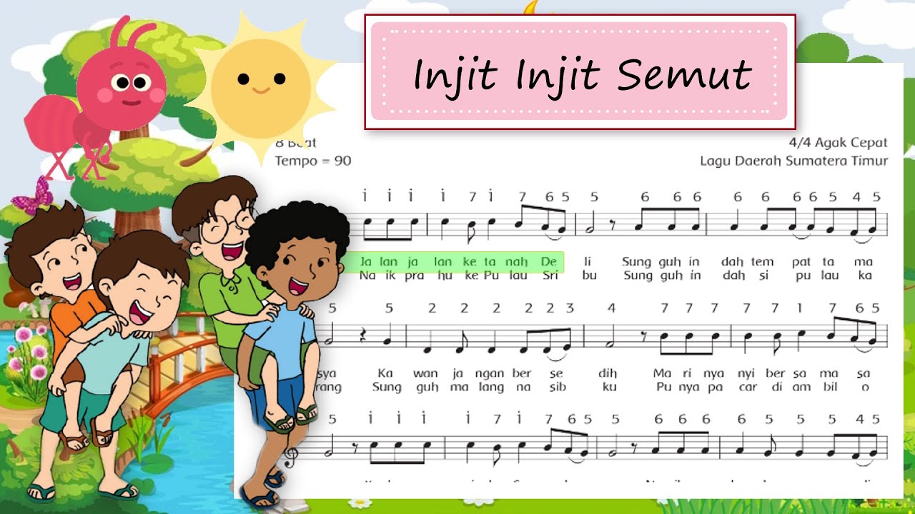 Injit Injit Semut (Lirik) - Lagu Daerah Sumatera Timur (Jambi) | Tema 8 ...